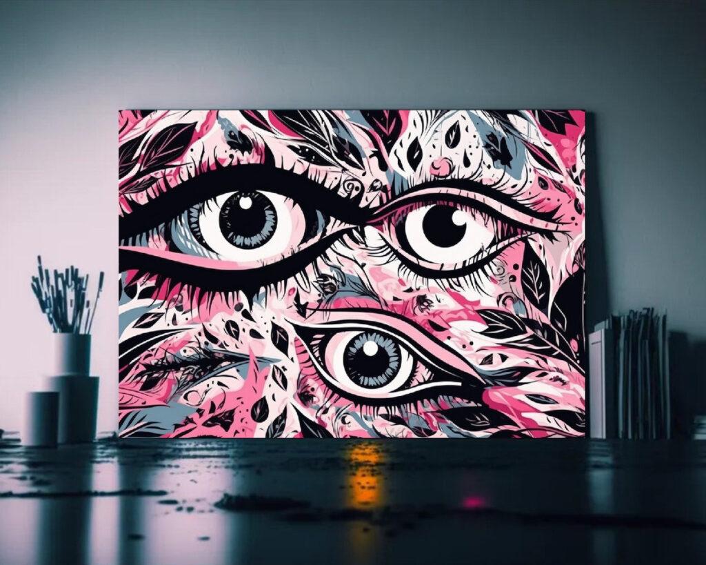 Arte Abstracto en Lienzo de Ojos - Decora tu Hogar con Estilo