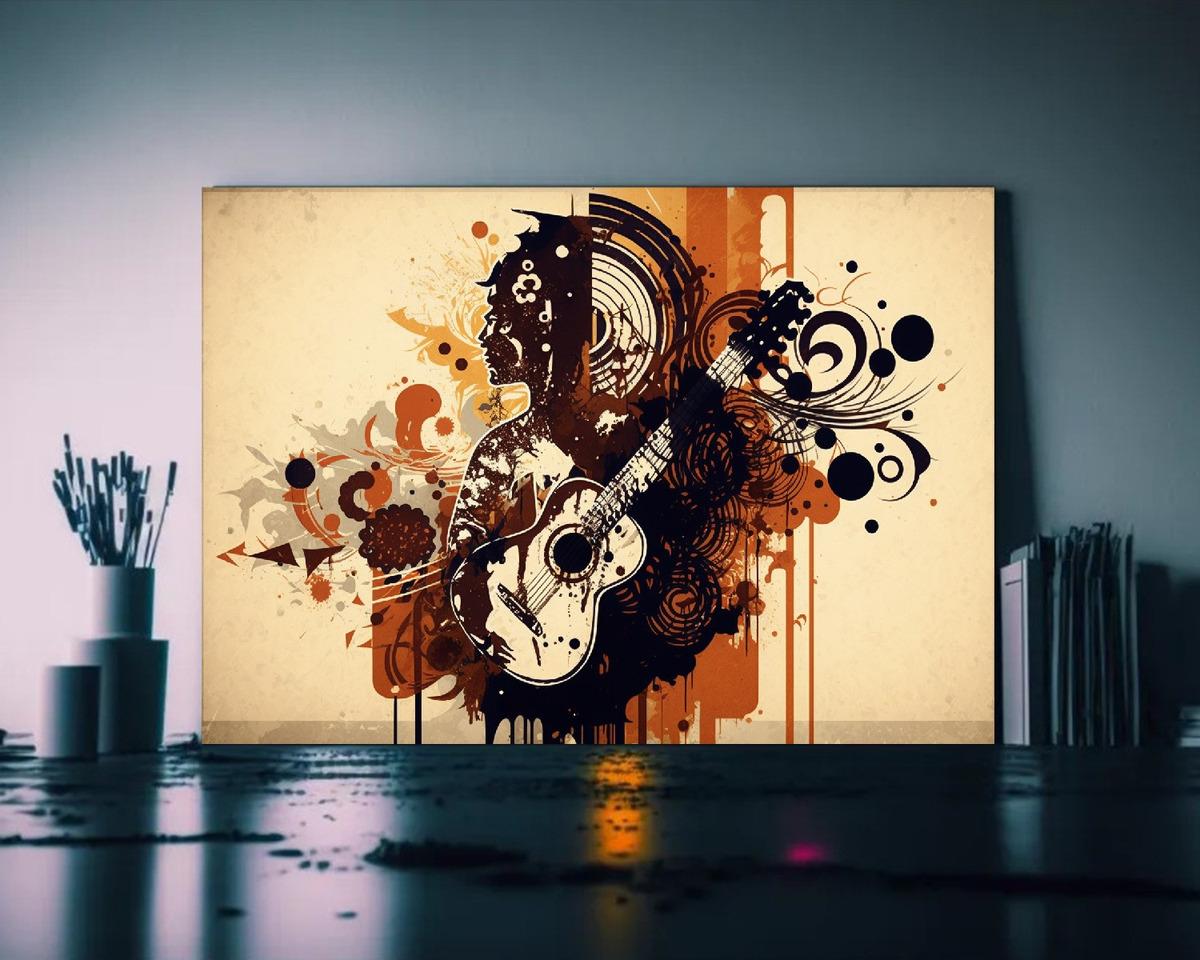Decoración con Cuadros de Guitarras Abstractas - Pinturas Únicas